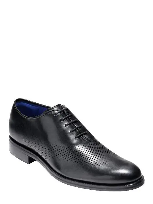 Cole Haan Washington Grand Laser Wholecut Oxford - Black/bristol Blue Leather
