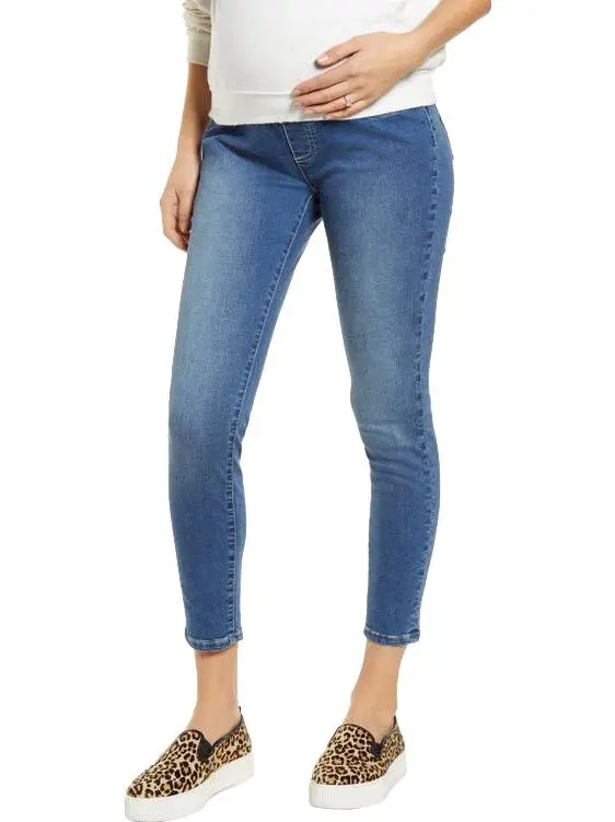 ANGEL MATERNITY High-waist Cropped Jeans - Denim Blue