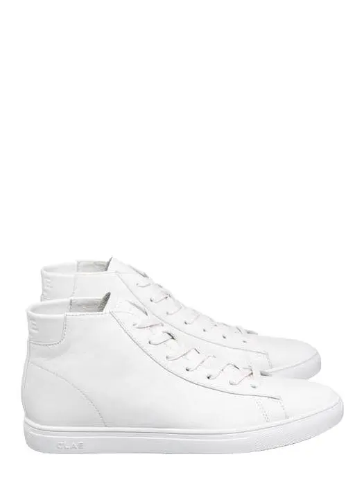 Clae Bradley Mid Top Sneakers - Triple White Leather