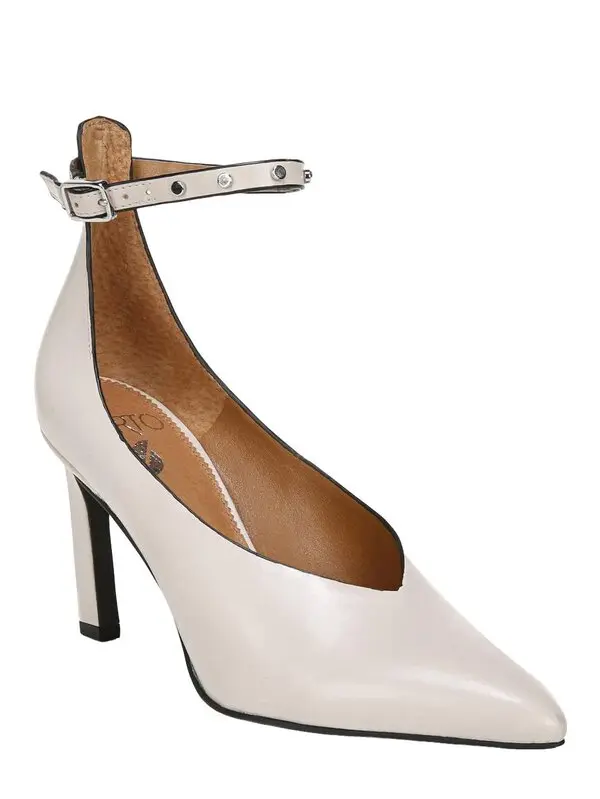 Franco Sarto Sarah Ankle Strap Pump - Soft Grey Leather