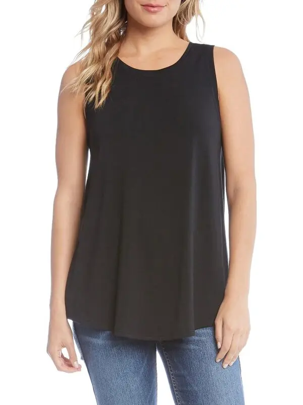 Karen Kane French Terry Tank Top - Black