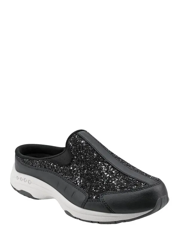 Easy Spirit Glitter Embellished Slip-on Sneakers - Black