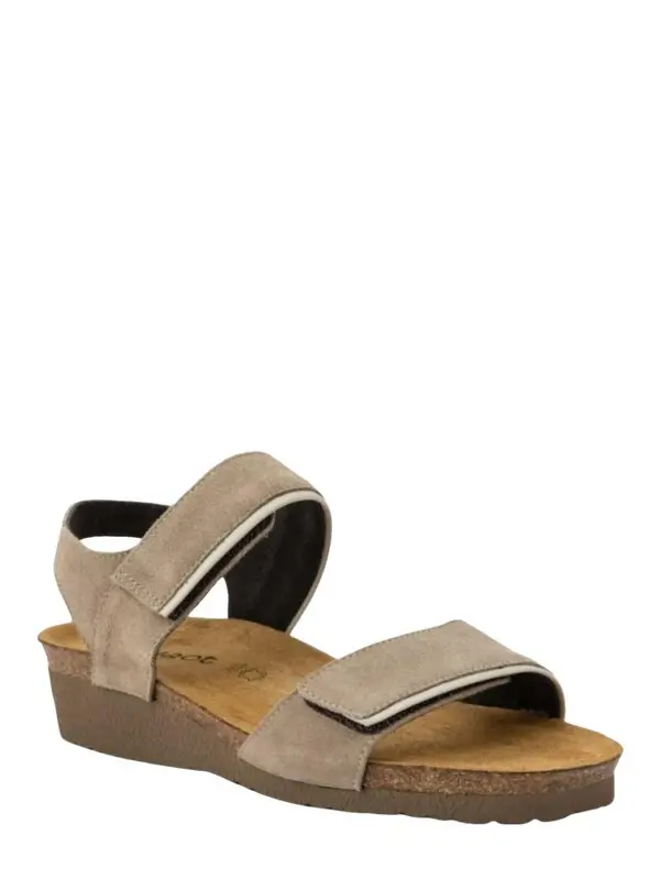 Naot Aisha Wedge Sandal - Almond Suede/ Soft Ivory