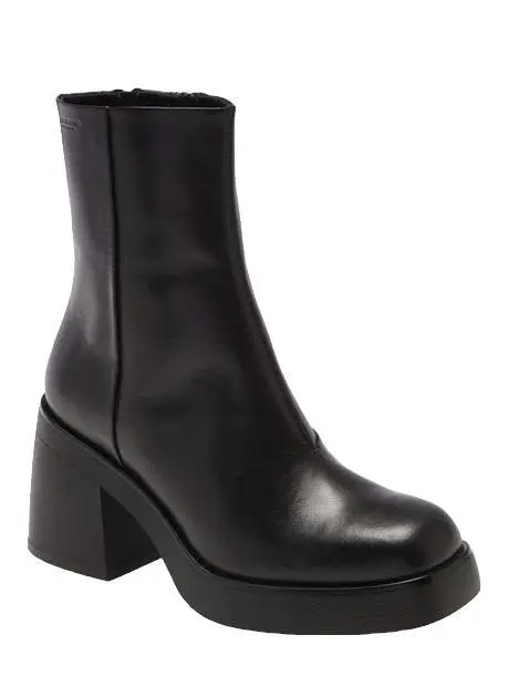 VAGABOND SHOEMAKERS Brooke Platform Bootie - Black Leather