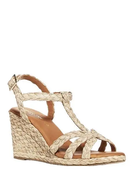 Andre Assous Madina Espadrille Wedge Sandal - Beige Fabric