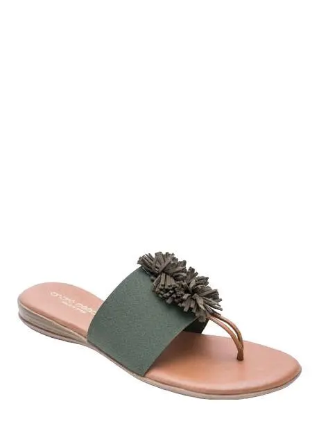 Andre Assous Novalee Sandal - Forest Green Fabric