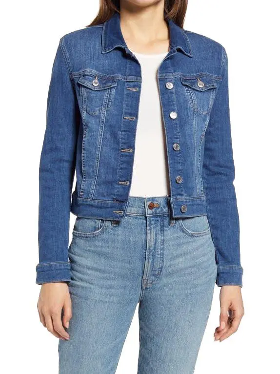 MAVI Denim Trucker Jacket - Mid Brushed Feather Blue
