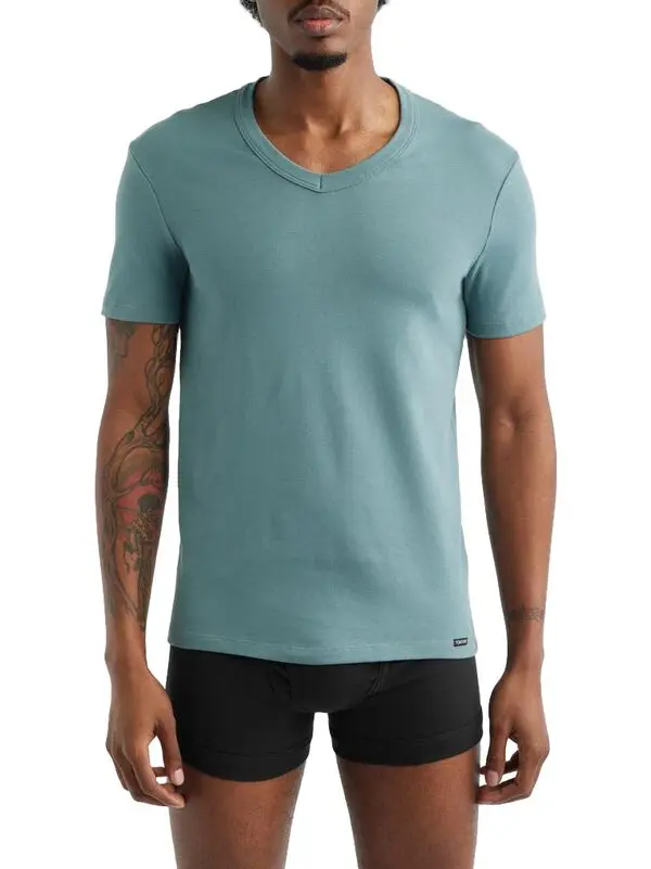 TOM FORD Cotton Jersey V-neck T-shirt - Teal