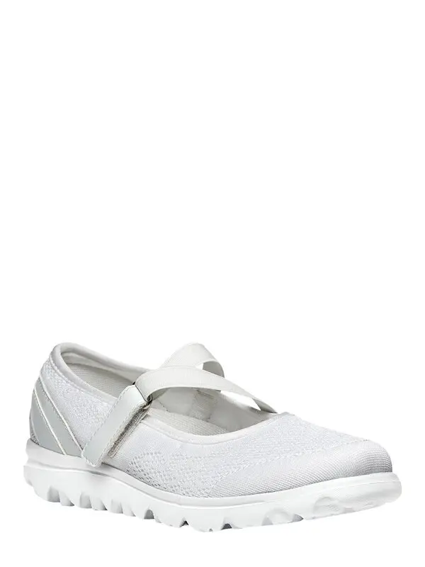 PROPET Travelactiv Mary Jane Sneaker - White Fabric
