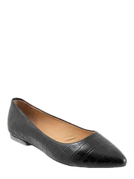 Trotters Estee Ballet Flat - Black Croco