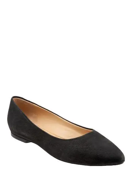 Trotters Estee Ballet Flat - Black Nubuck