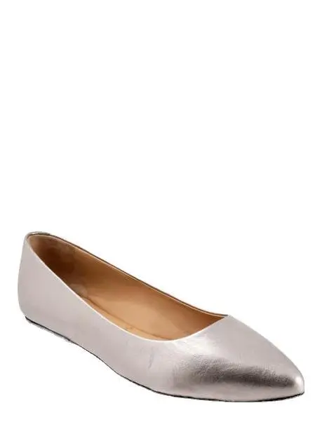 Trotters Estee Ballet Flat - Pewter Metallic