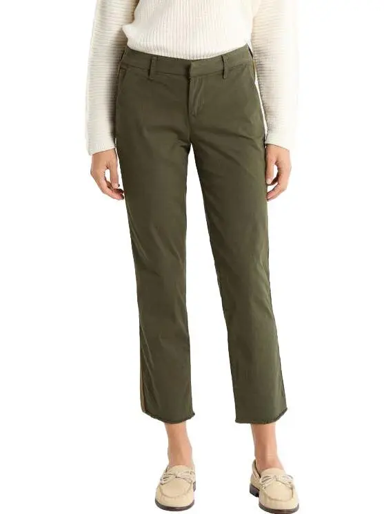 Frank & Eileen Wicklow Crop Chinos - Army Tuxedo Gold Stripe