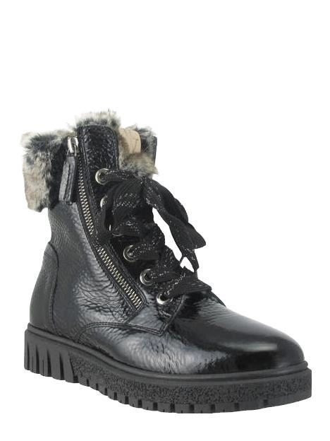 Ron White Isla Waterproof Crinkled Boot With Faux Fur Lining - Onyx