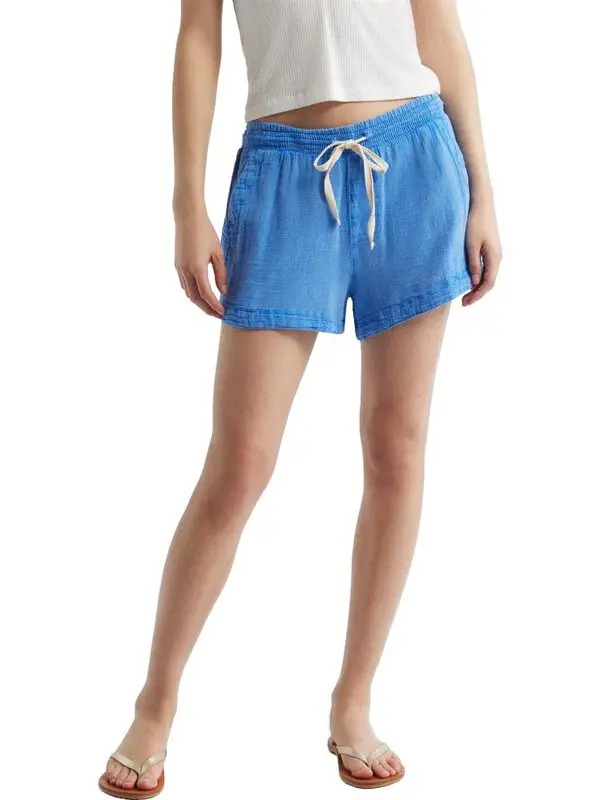 Rip Curl Crinkled Cotton Surf Shorts - Bright Blue
