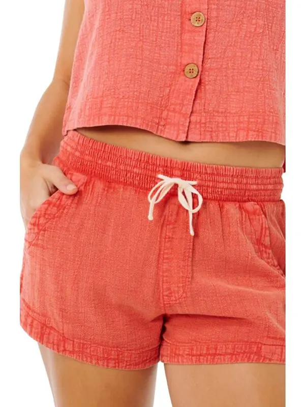 Rip Curl Crinkled Cotton Surf Shorts - Cayenne
