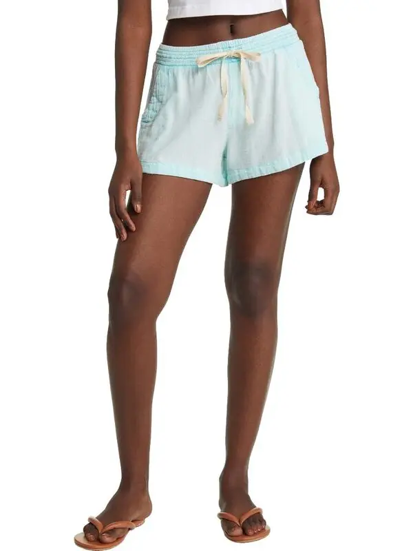 Rip Curl Crinkled Cotton Surf Shorts - Light Aqua