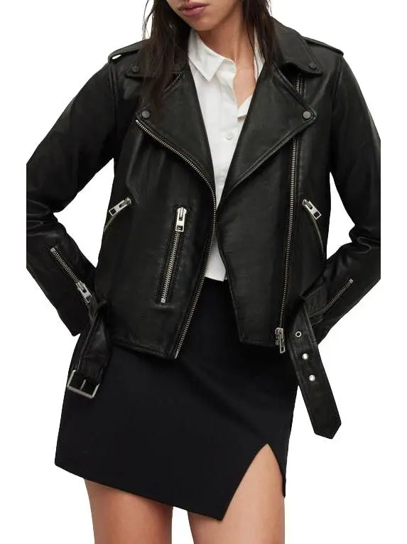 ALLSAINTS Balfern Leather Biker Jacket - Black