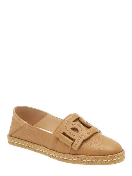 TOD'S Kate Chain Detail Convertible Espadrille Flat - Cammello Chiaro