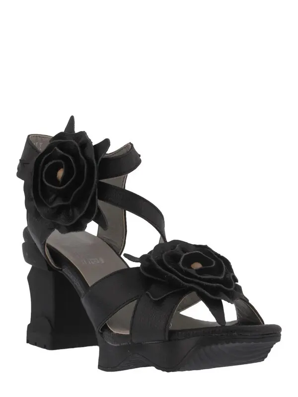 SPRING STEP SHOES Shelly Sandal - Black Leather