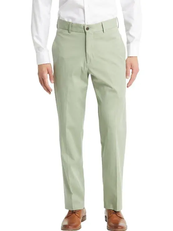 Berle Charleston Cotton Stretch Twill Trousers - Sage