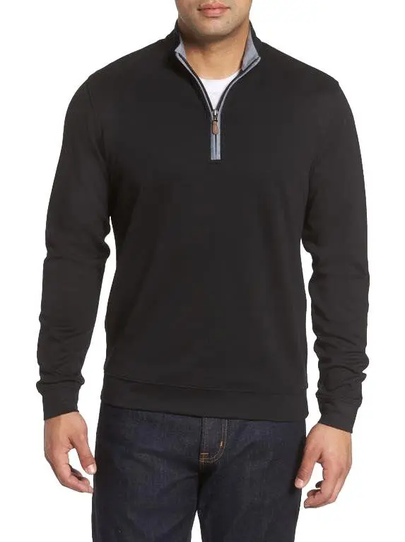 Johnnie-o Sully Quarter Zip Pullover - Black