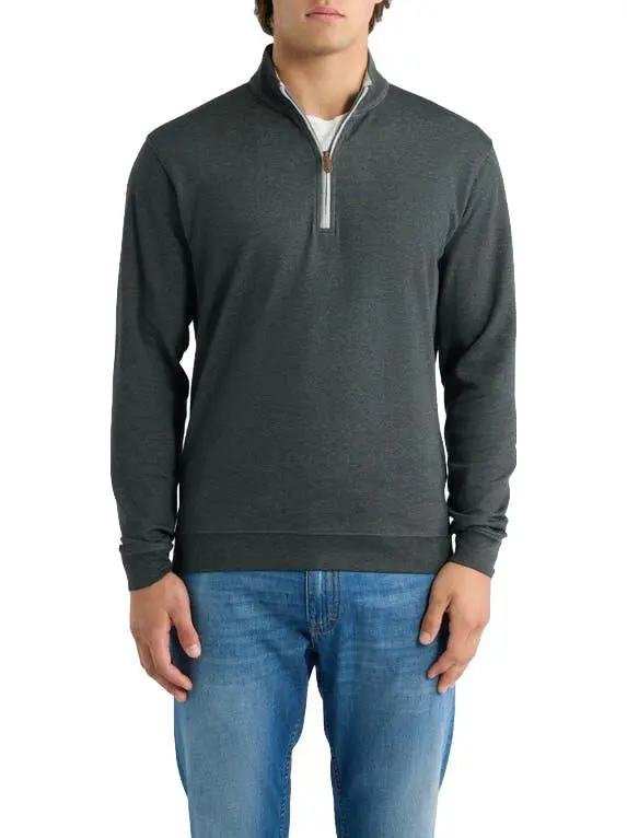 Johnnie-o Sully Quarter Zip Pullover - Heather Black