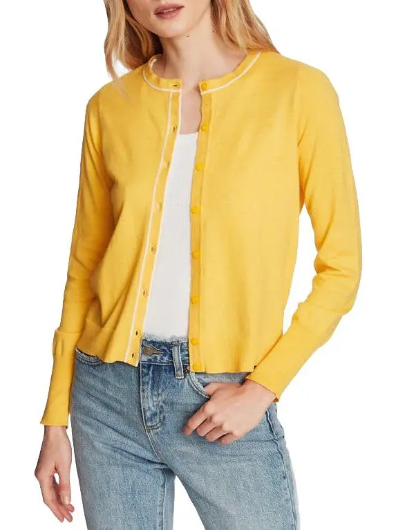 COURT & ROWE Cotton & Silk Cardigan - Canary Gold