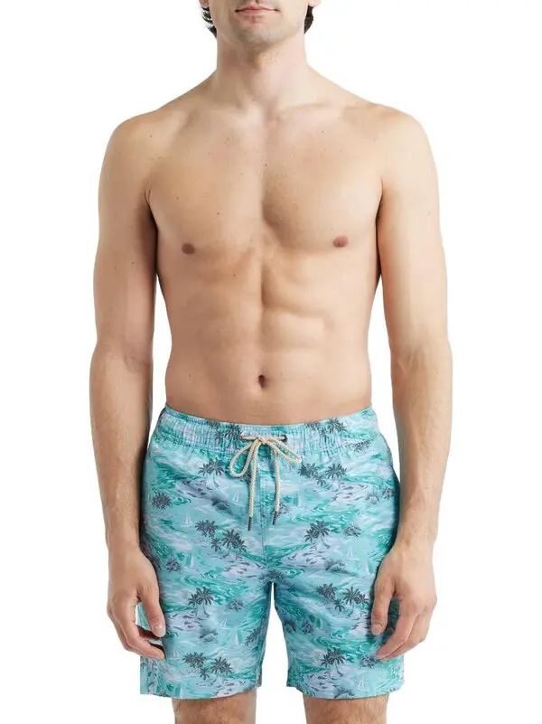 FAIR HARBOR The Bayberry Swim Trunks - Aqua Waters