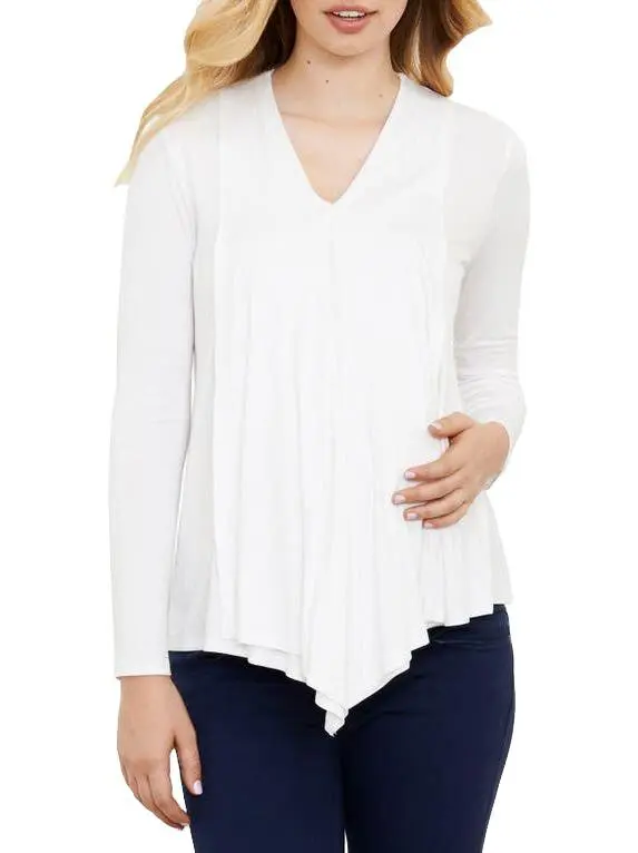 MATERNAL AMERICA Draped Nursing Top - Ivory