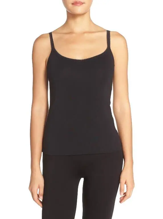 ON GOSSAMER Reversible Stretch Cotton Camisole - Black