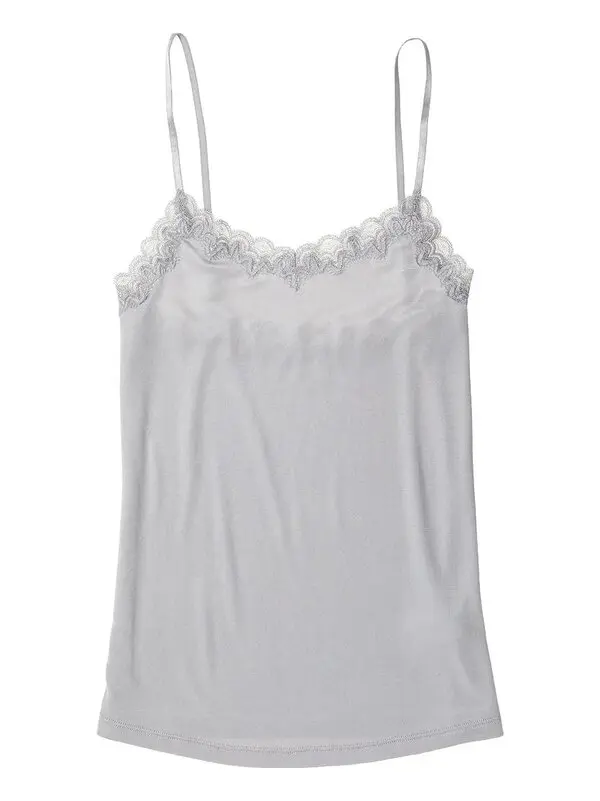 Uwila Warrior Soft Silk Lace Trim Camisole - Alloy