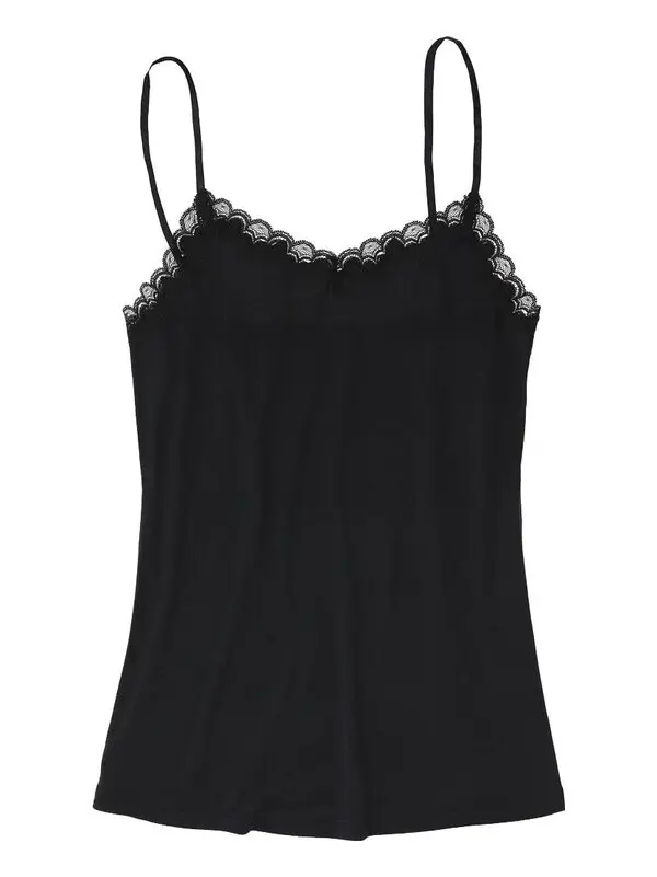 Uwila Warrior Lace Trimmed Silk Camisole - Tap Shoe Black
