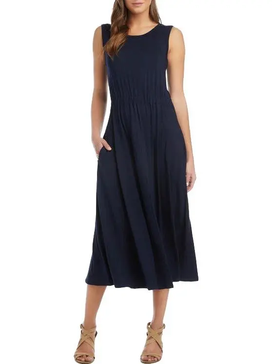 Karen Kane Artisan Jersey Midi Dress - Nav