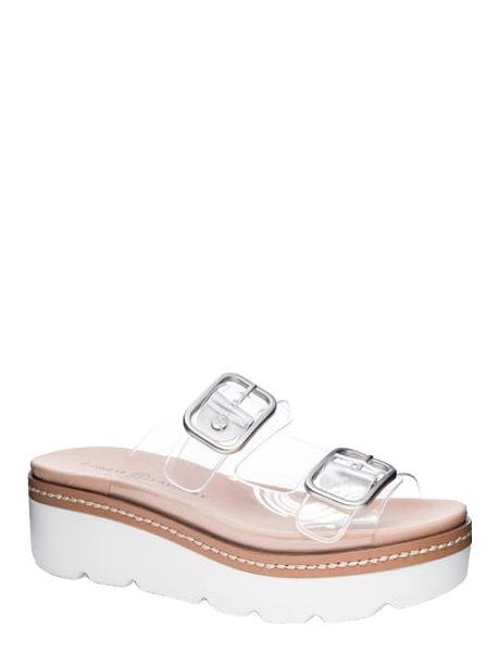 Chinese Laundry Surf's Up Platform Slide Sandal - Clear Vinyl