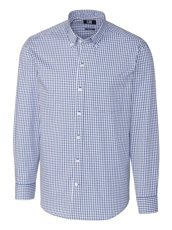 Cutter & Buck Cotton Blend Gingham Shirt - Tour Blue