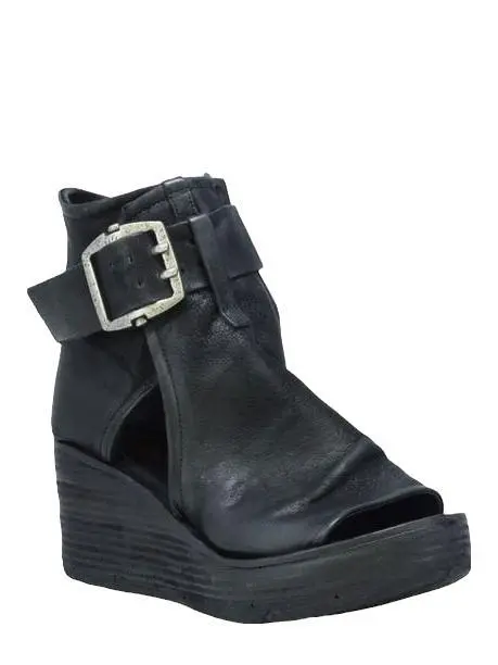 A.S.98 Naya Wedge Sandals - Black Black