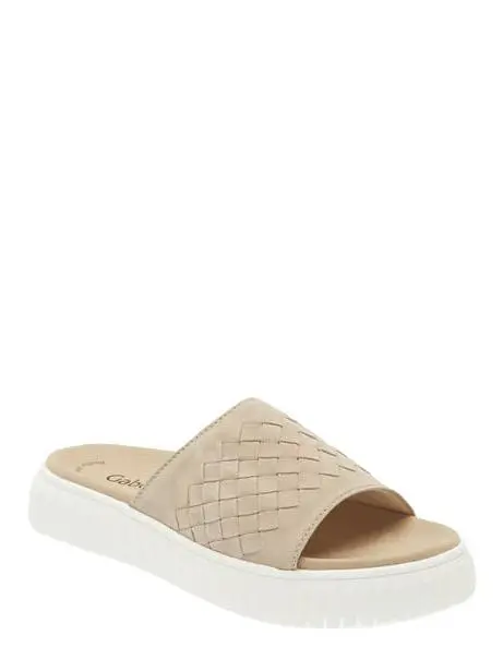 Gabor Platform Slide Sandal - Leinen