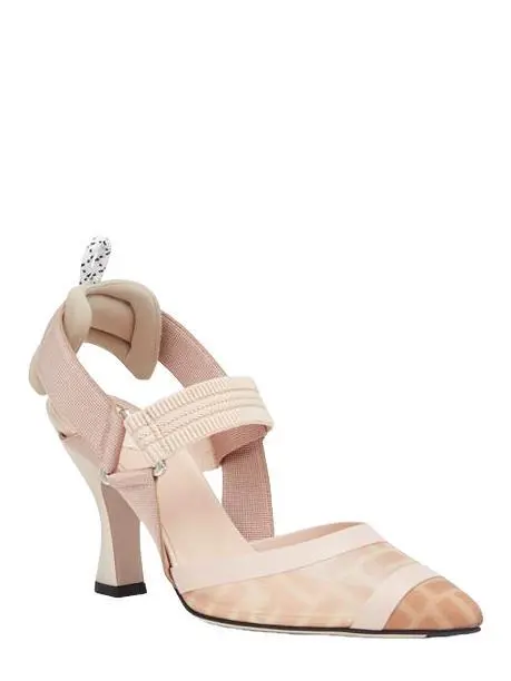 Fendi Colibri Slingback Pumps - Rose/nude