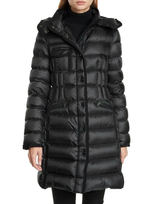 Moncler Hermine Quilted Down Puffer Coat - Black