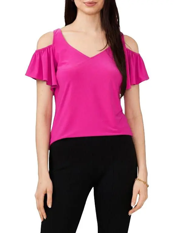 Chaus Cold Shoulder Top - Fiercely Fuchsia 686