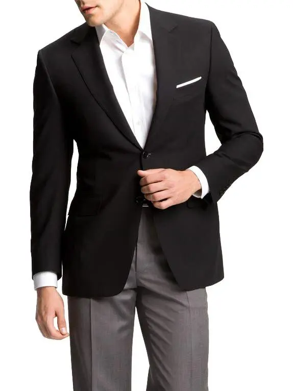 Canali Classic Fit Solid Wool Blazer - Black