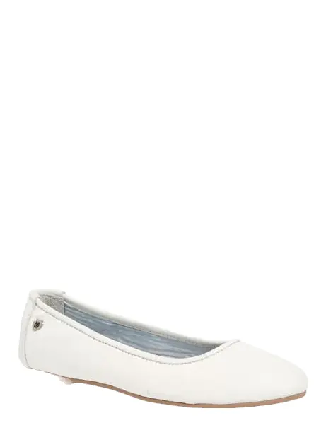Minnetonka Anna Ballerina Flat - White