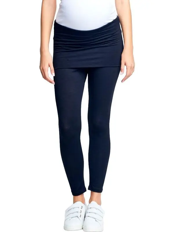 MATERNAL AMERICA Belly Support Maternity Leggings - Black