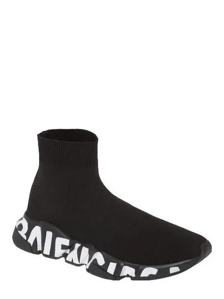 Balenciaga Mid-speed Sock Sneakers - Black/black/white