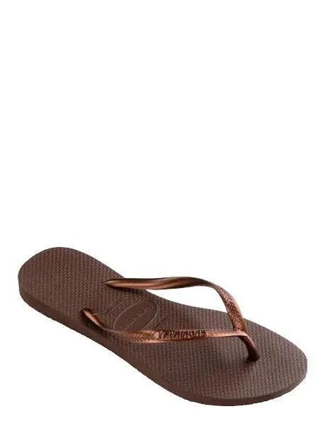 Havaianas Slim Flip Flop - Dark Brown Metallic