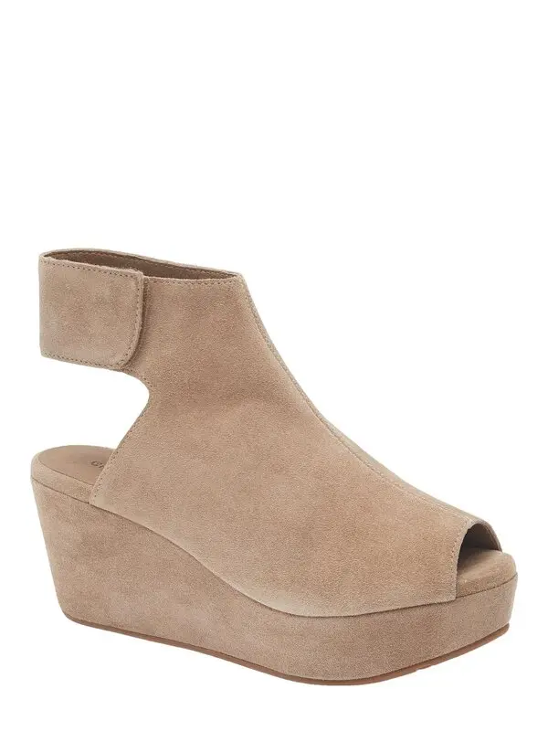 CHOCOLAT BLU Cutout Wedge Sandal - Latte Sued