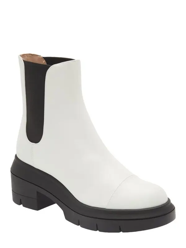 STUART WEITZMAN Norah Chelsea Boot - White.