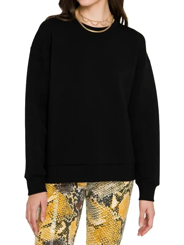 GREY LAB Relaxed Fit Crewneck Sweatshirt - Black