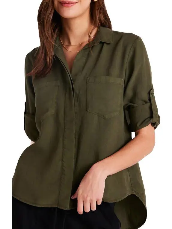 Bella Dahl Split Back Button-up Shirt - Italian Herb
